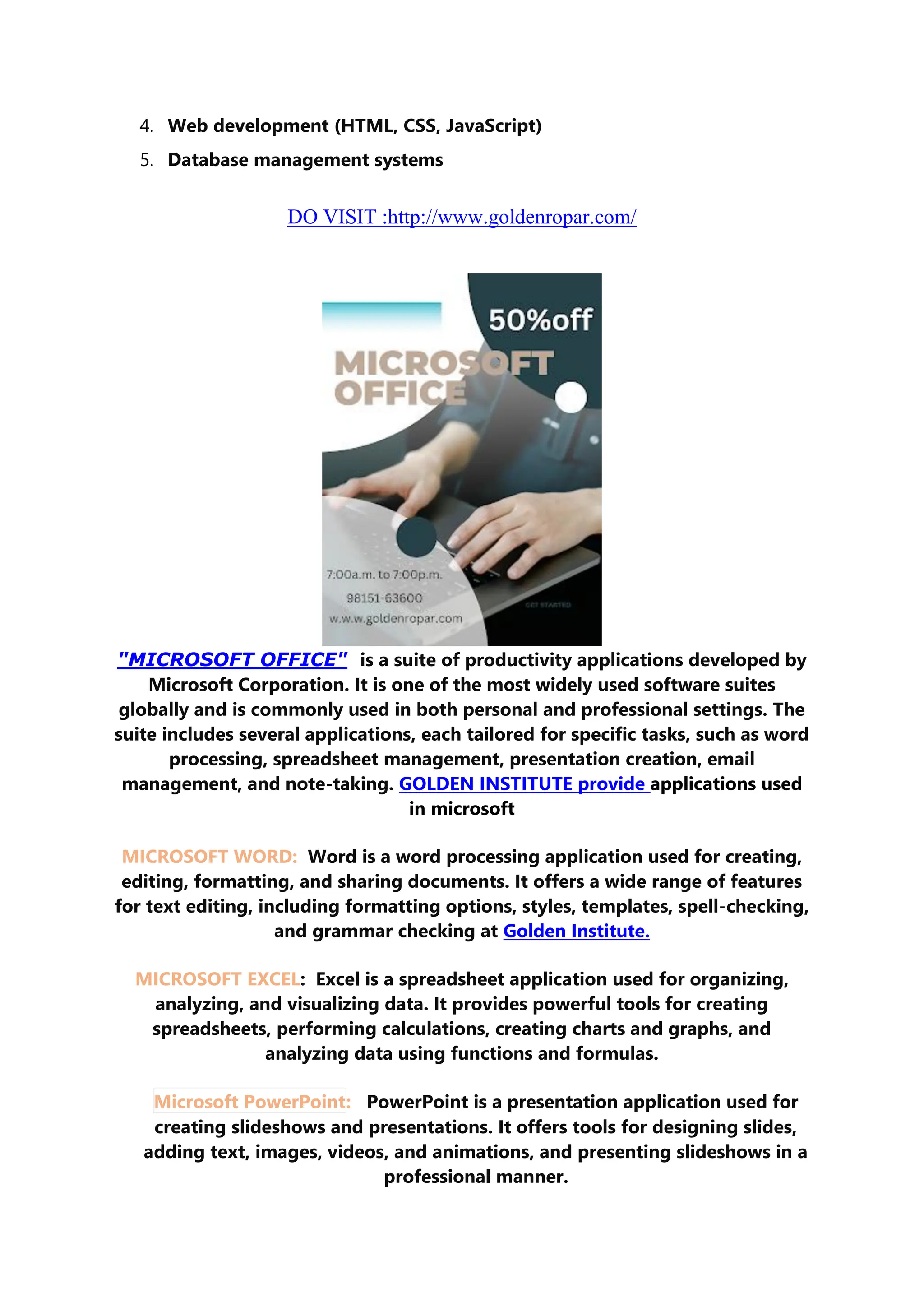 JION DIPLOMA IN COMPUTER APPLICATION COURSES | PDF | Programming Languages | Computing