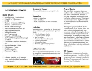 MLC College of Business, Technology and Healthcare Diploma in ec | PDF