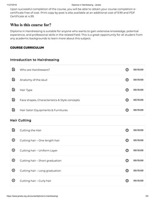 Diploma in Hairdressing - Janets | PDF | Free Download