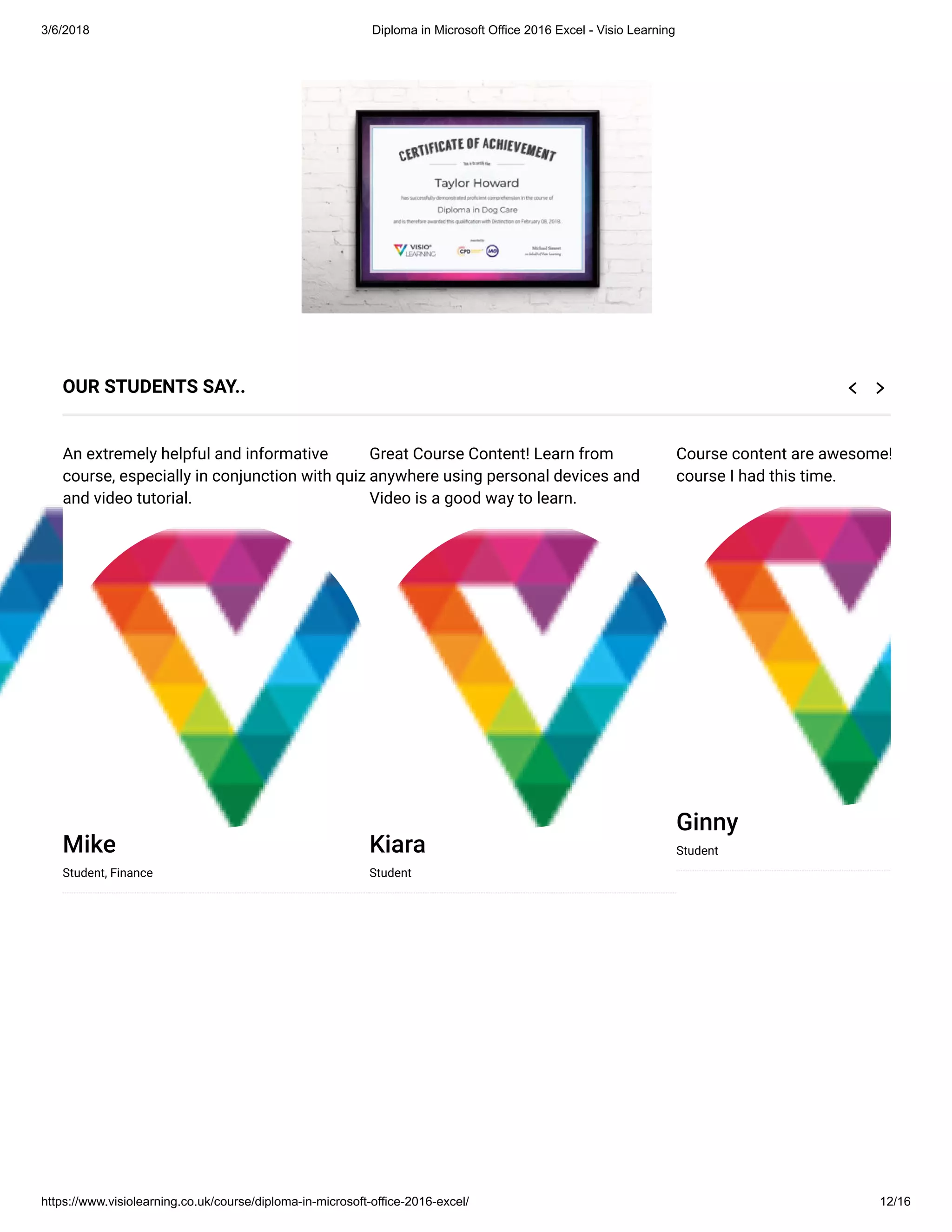 Diploma in microsoft office 2016 excel visio learning | PDF