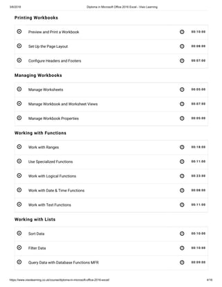 Diploma in microsoft office 2016 excel visio learning | PDF