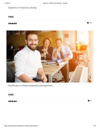 Diploma in Office Administration - Edukite | PDF