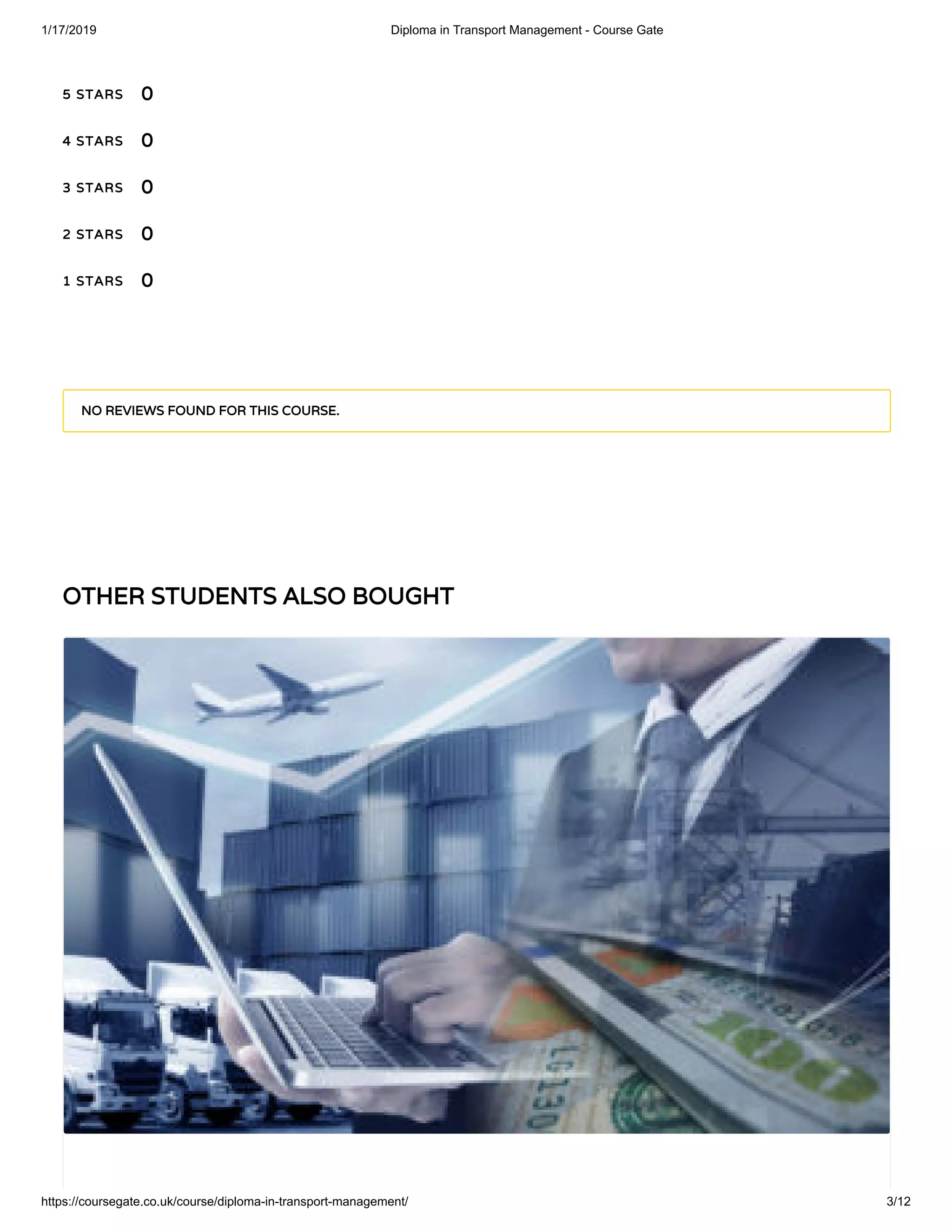 Diploma in Transport Management - Course Gate | PDF
