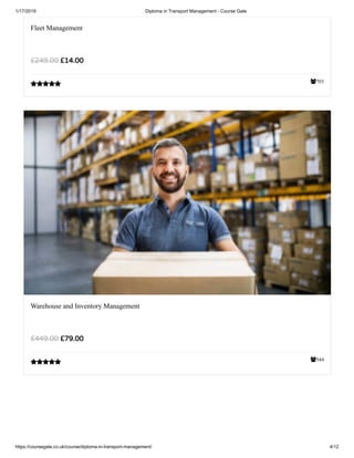 Diploma in Transport Management - Course Gate | PDF