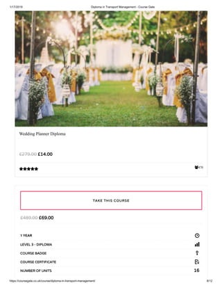 Diploma in Transport Management - Course Gate | PDF