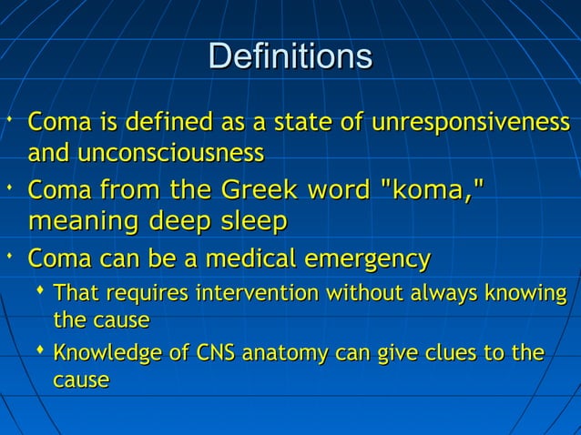coma | PPT | Brain and Nervous System Disorders | Diseases and Conditions