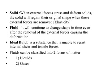 Diploma mechanical iv hhm u i introduction to fluid | PPTX