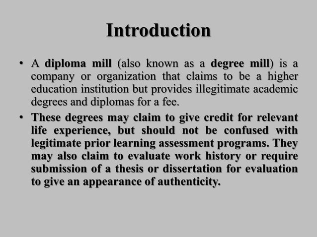 Diploma mill | PPT | Free Download