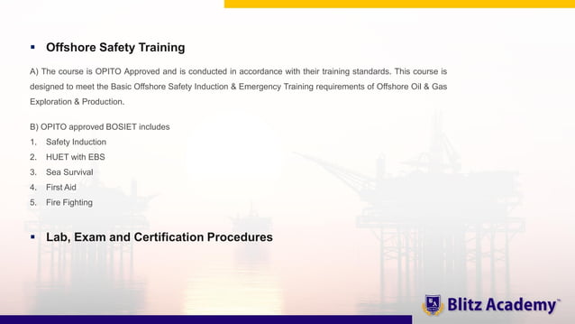 Oil and Gas rig Course in Kerala | Kochi | Bangalore | PPT