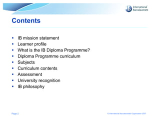 Diploma Programme Overview | PPT