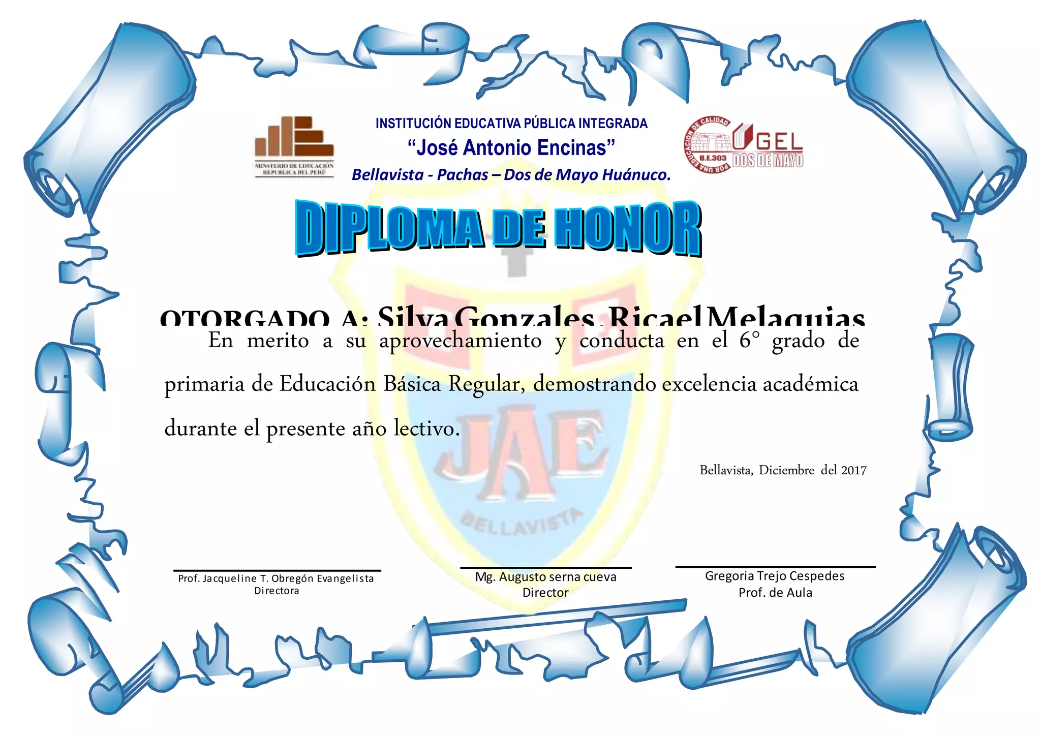 Diplomas de primaria | DOCX