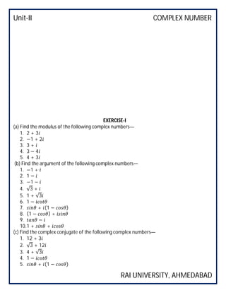 Diploma_Semester-II_Advanced Mathematics_Complex number | PDF