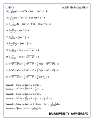Diploma_Semester-II_Advanced Mathematics_Indefinite integration | PDF