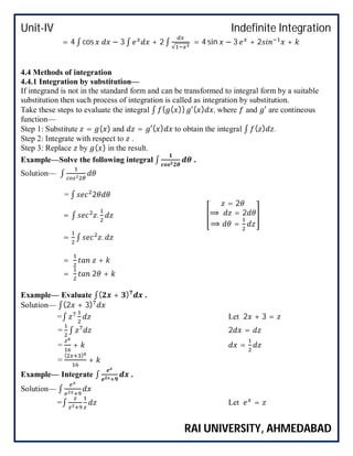 Diploma_Semester-II_Advanced Mathematics_Indefinite integration | PDF