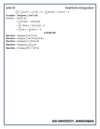 Diploma_Semester-II_Advanced Mathematics_Indefinite integration | PDF