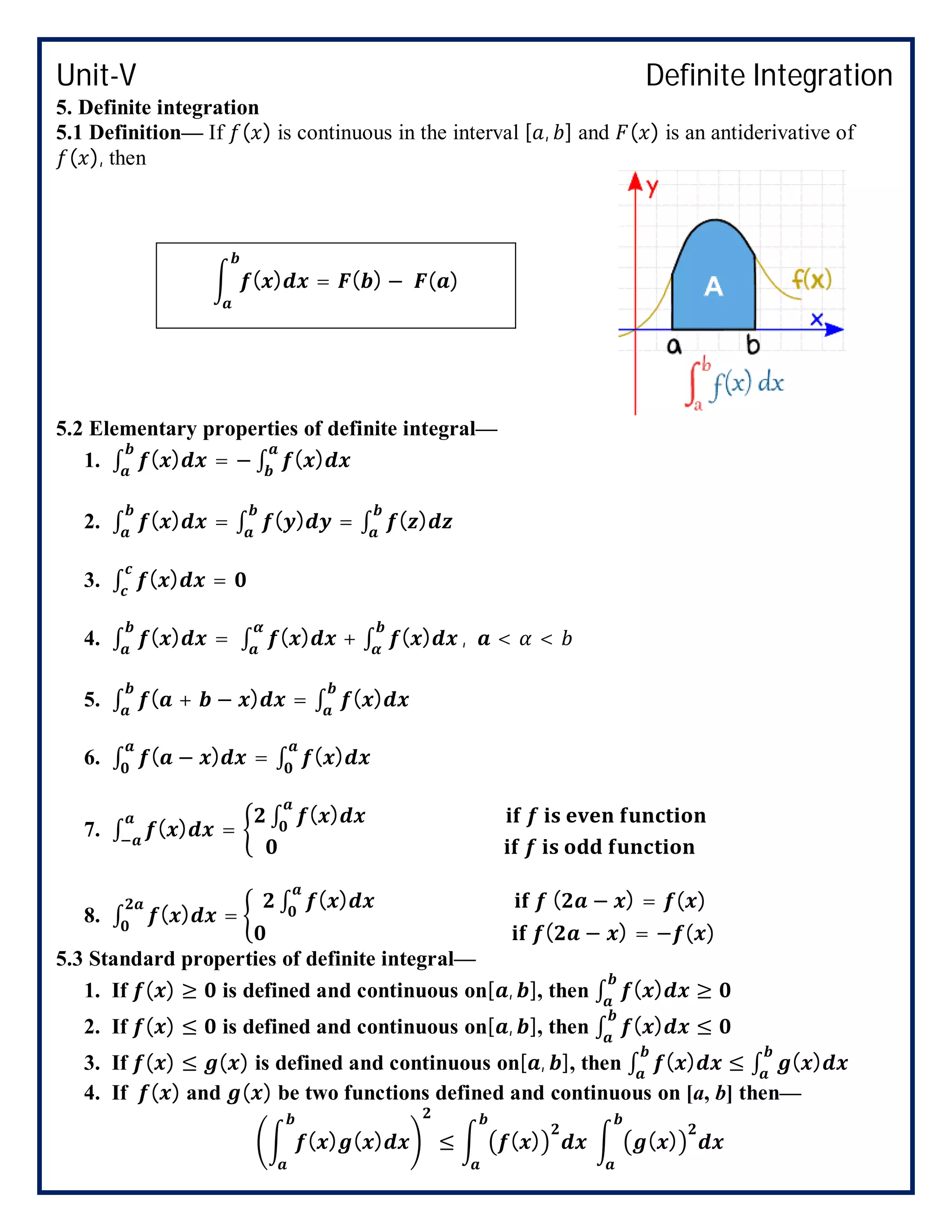 Diploma_Semester-II_Advanced Mathematics_Definite Integration | PDF