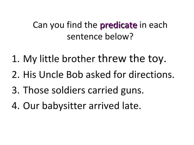 Diploma Sem II Unit I Subject and Predicate | PPT