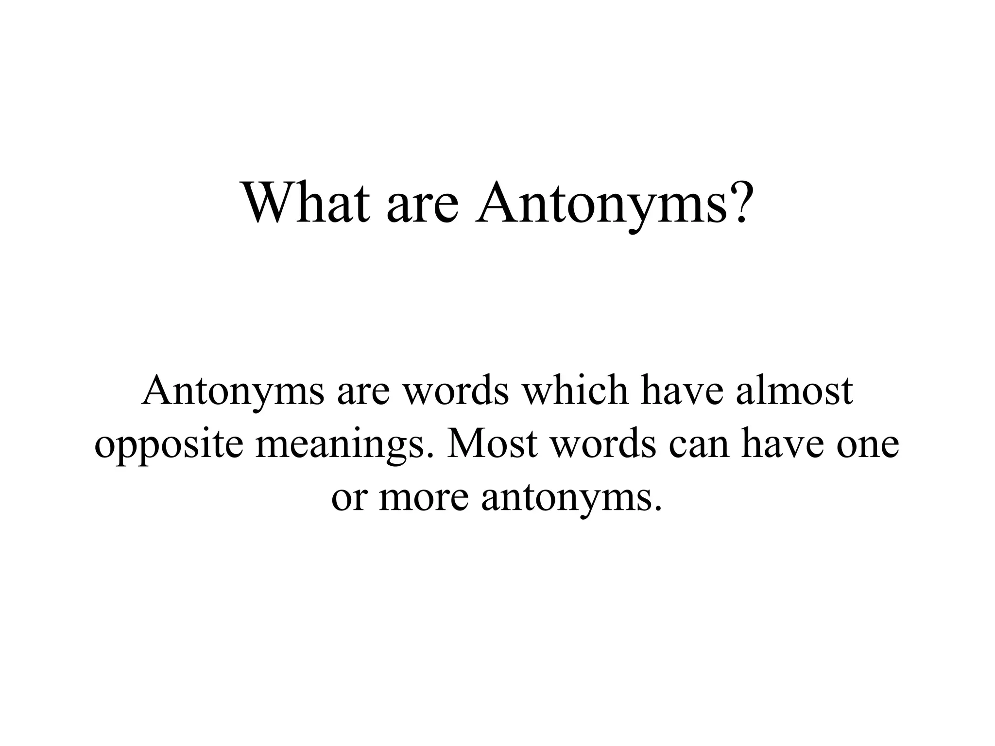 Diploma Sem II Unit II Antonyms | PPT