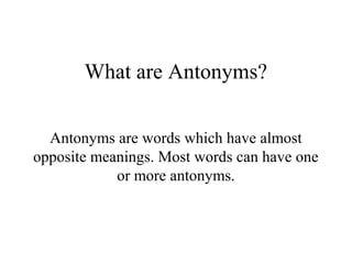 Diploma Sem II Unit II Antonyms | PPT