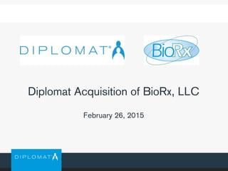 Diplomat acquisition of BioRx, LLC | PDF | Mergers and Acquisitions ...