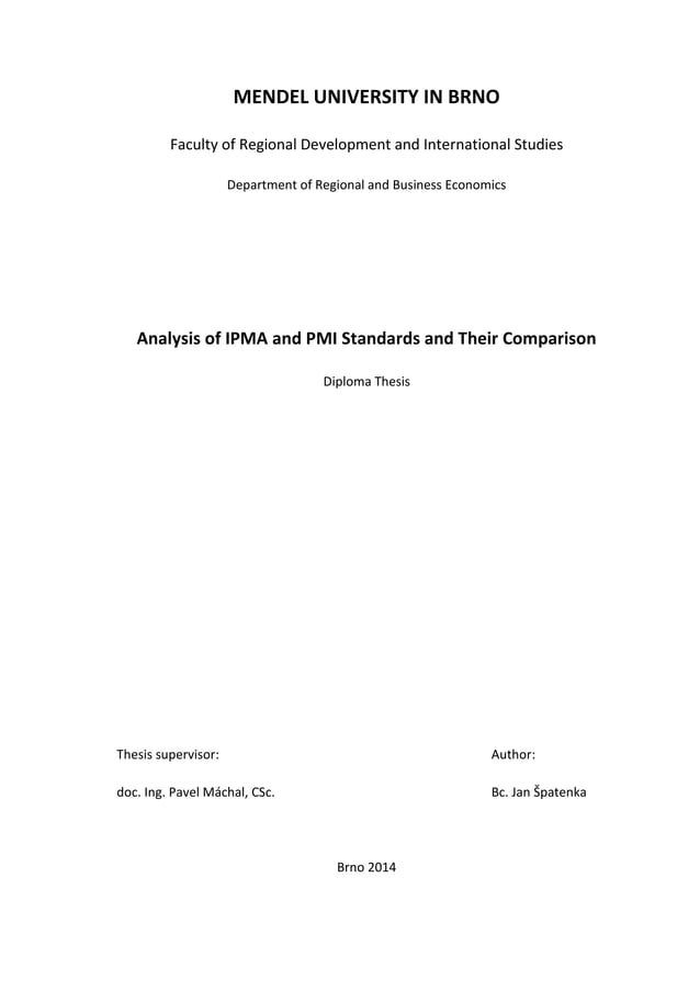 Analysis of IPMA and PMI Standards and Their Comparison | PDF