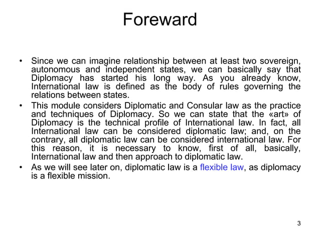 Diplomatic and Consular Law | PPTX | Political Issues & policy | Politics
