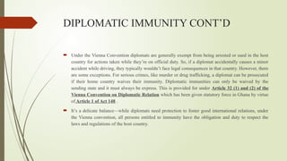 DIPLOMATIC IMMUNITY in Conflict of law.pptx