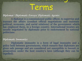 Diplomatic Immunities | PPTX