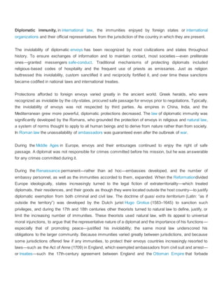 Diplomatic Immunity | DOCX | Law