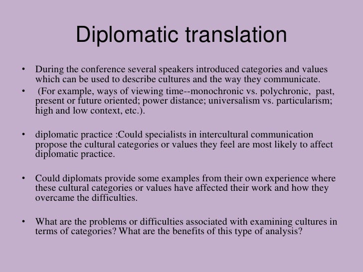 Diplomatic Presentation