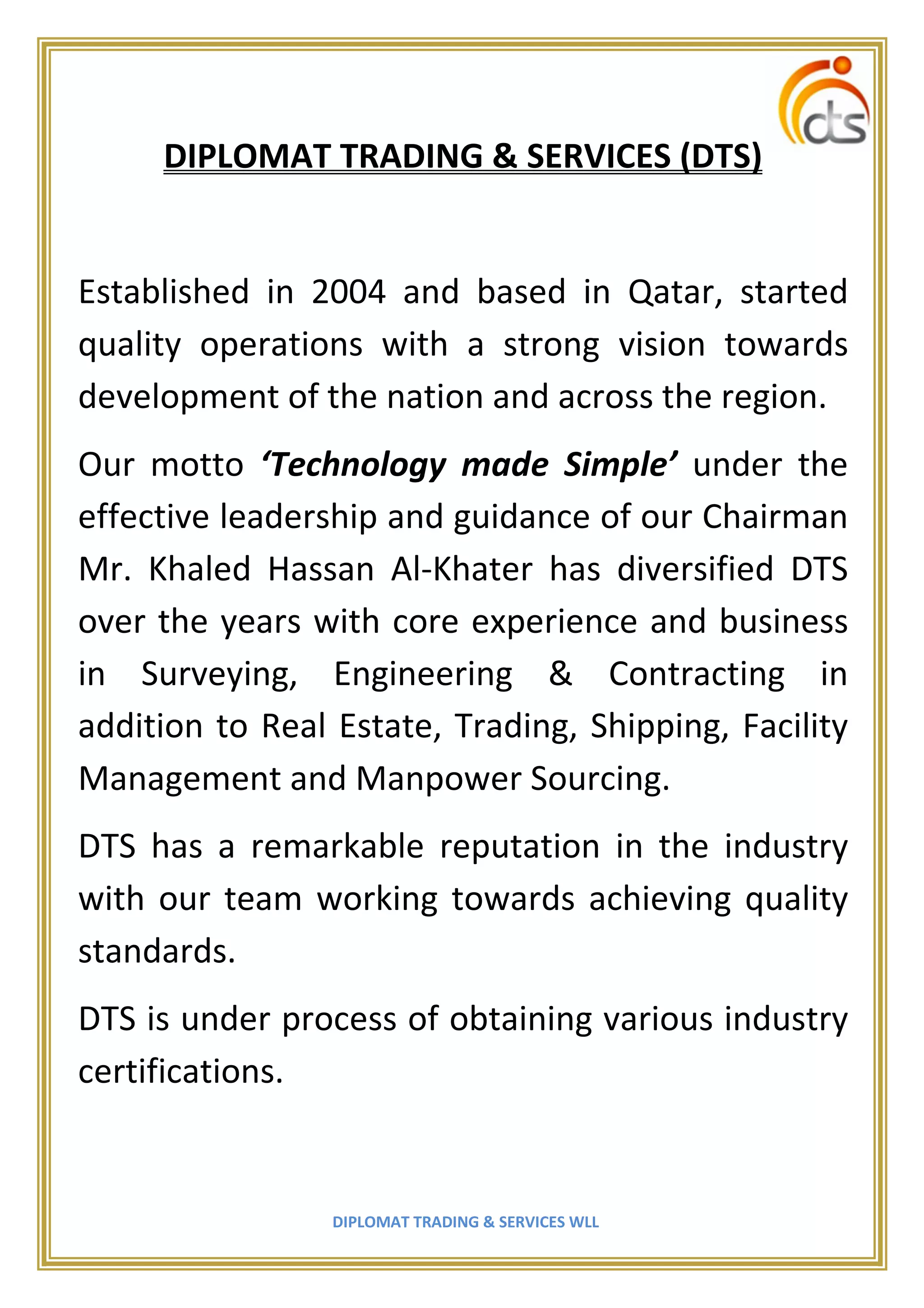 Diplomat Trading & Services WLL | PDF