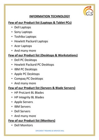 Diplomat Trading & Services WLL | PDF