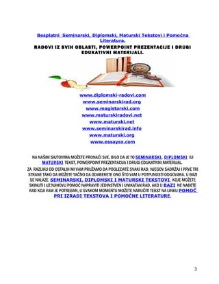 Diplomski rad zalihe | DOC