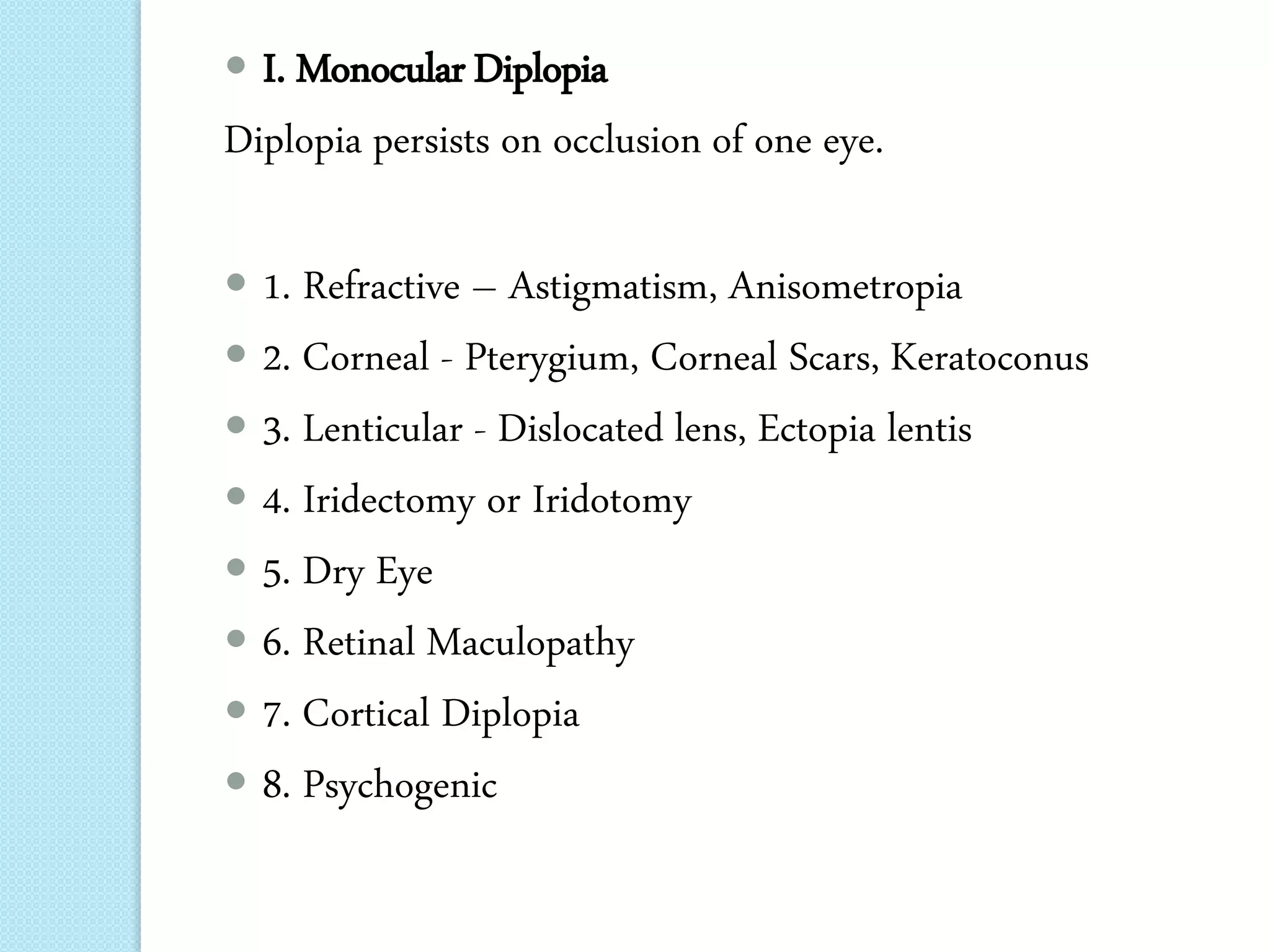 Diplopia chart | PPTX