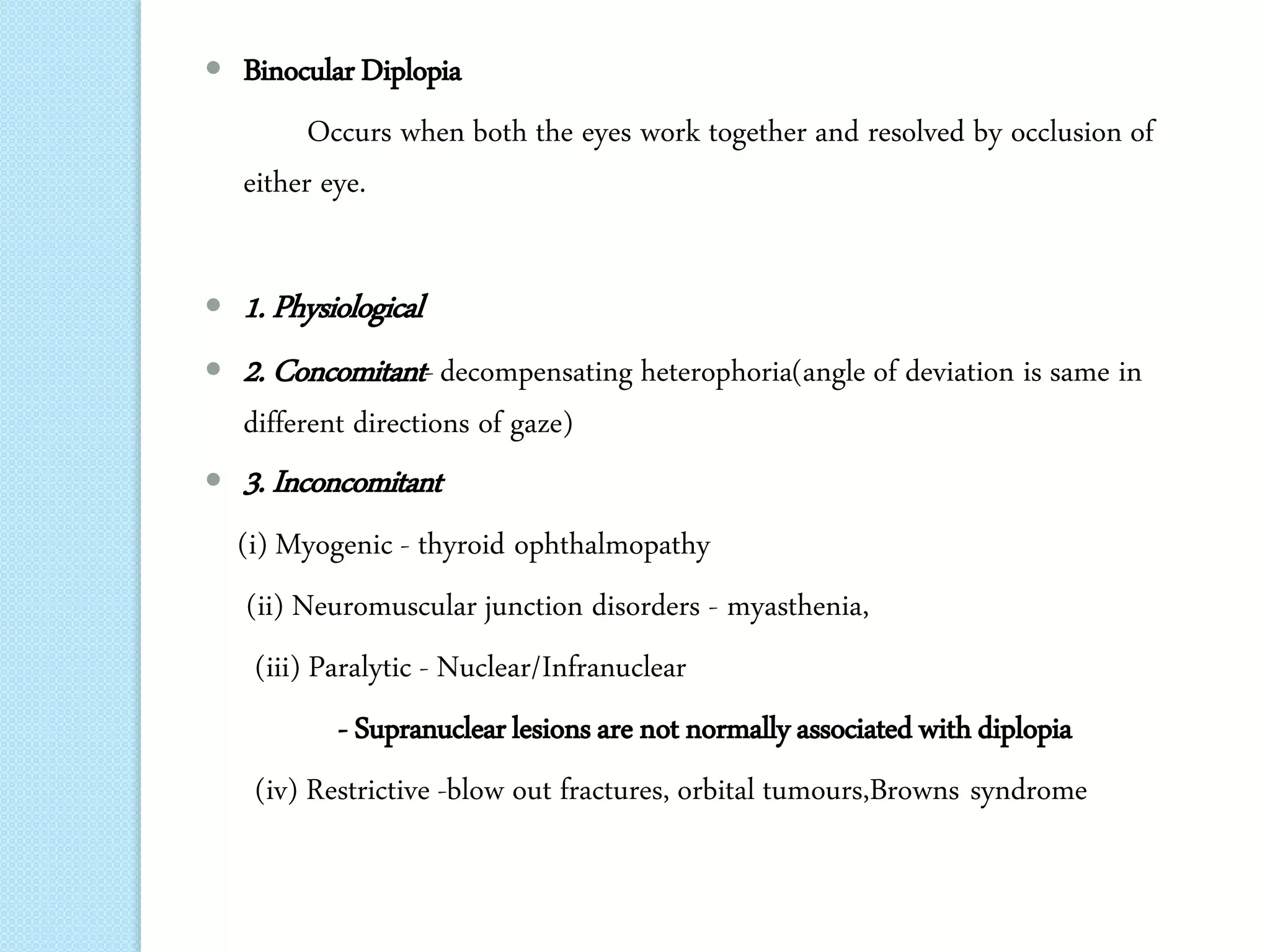 Diplopia chart | PPTX