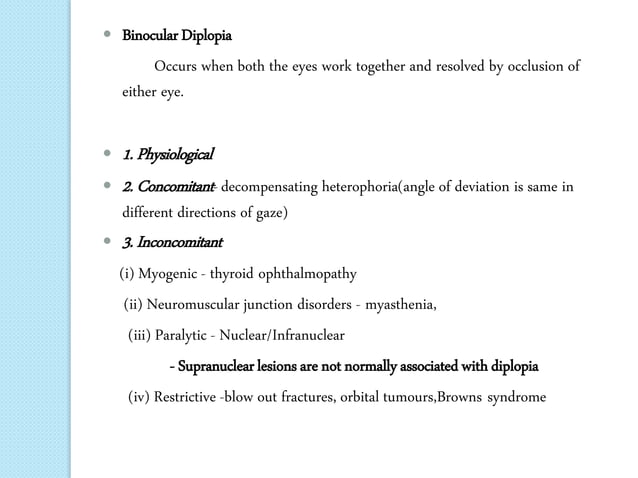 Diplopia chart | PPTX