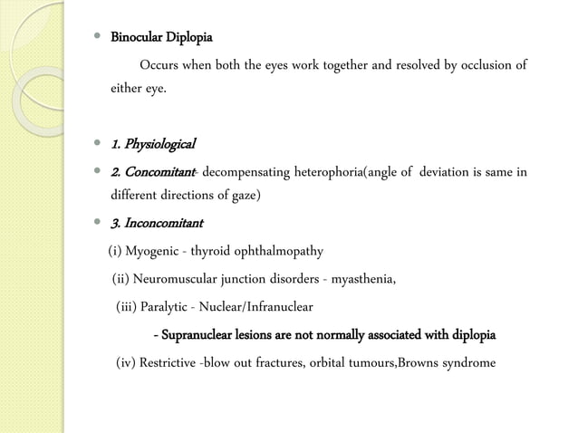 Diplopia charting | PPTX | Eye and Vision Conditions | Diseases and ...