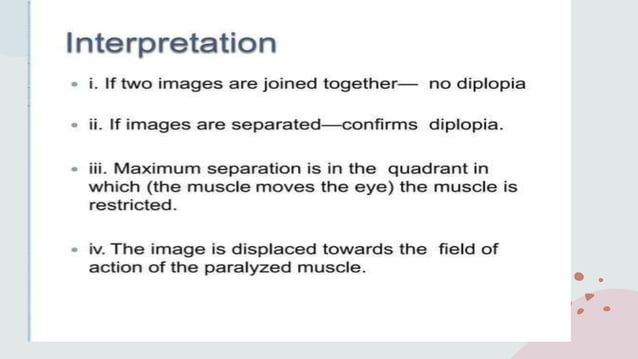 diplopia charting.ppt diplopia charting | PPTX | Eye and Vision Conditions | Diseases and Conditions
