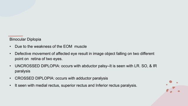 diplopia charting.ppt diplopia charting | PPTX | Eye and Vision Conditions | Diseases and Conditions