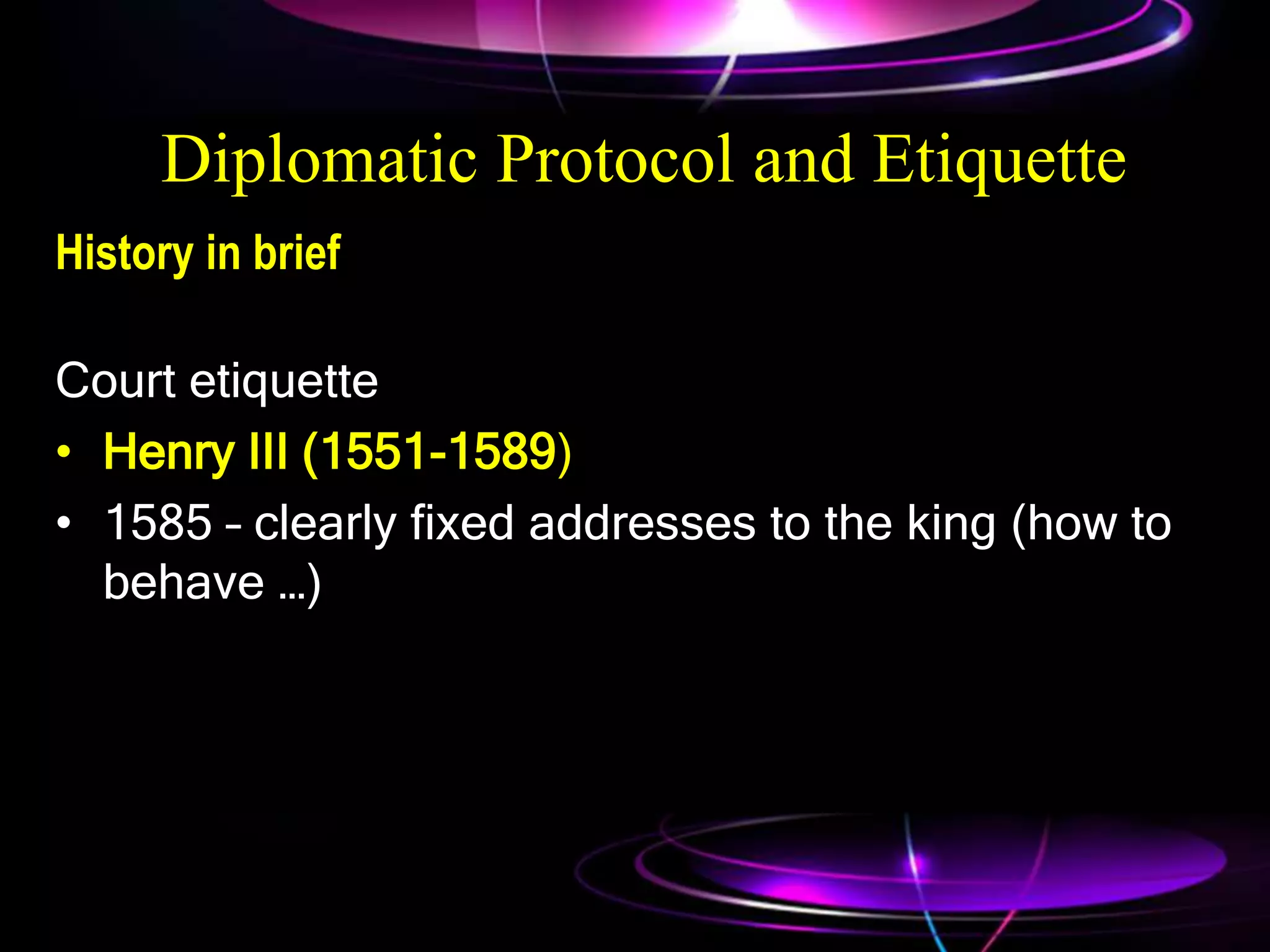 Diplomatic Protocol and Etiquette | PPTX
