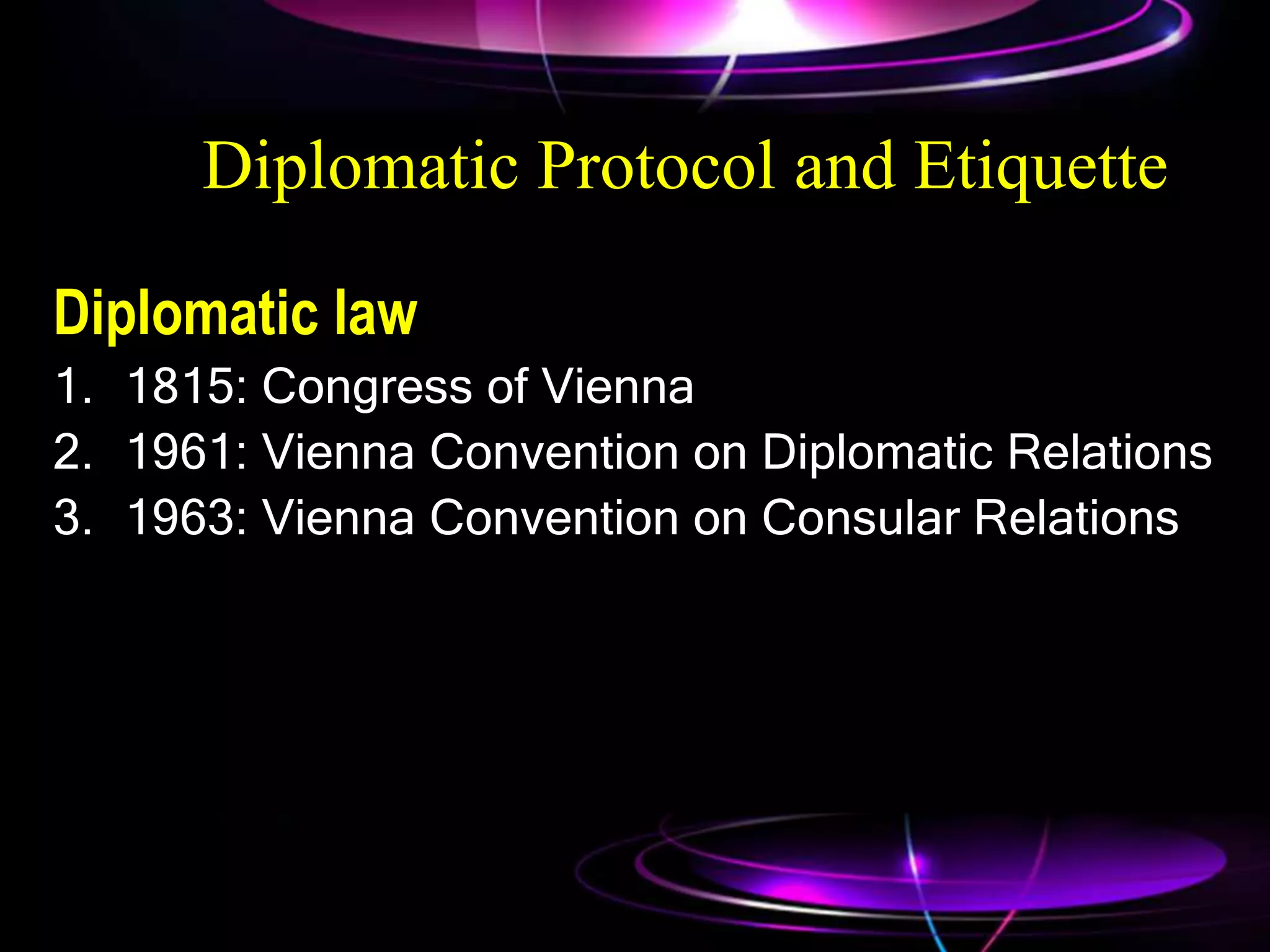 Diplomatic Protocol and Etiquette | PPTX