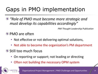PMO Challenges and Opportunities; DIPMF Presentation | PDF