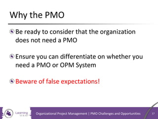 PMO Challenges and Opportunities; DIPMF Presentation | PDF