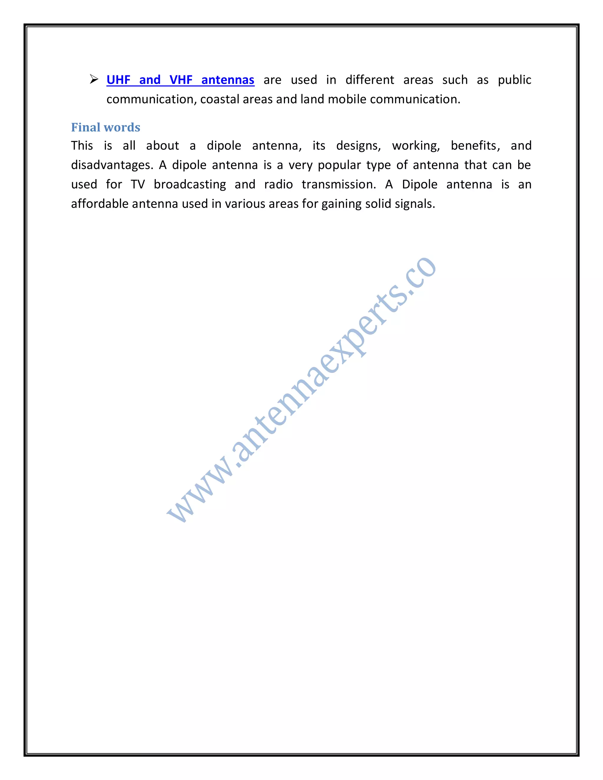 Dipole Antenna Design, Working, and Types.pdf