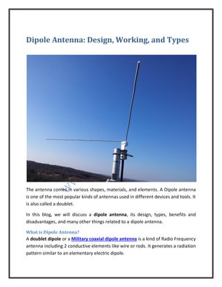 Dipole Antenna Design, Working, and Types.pdf