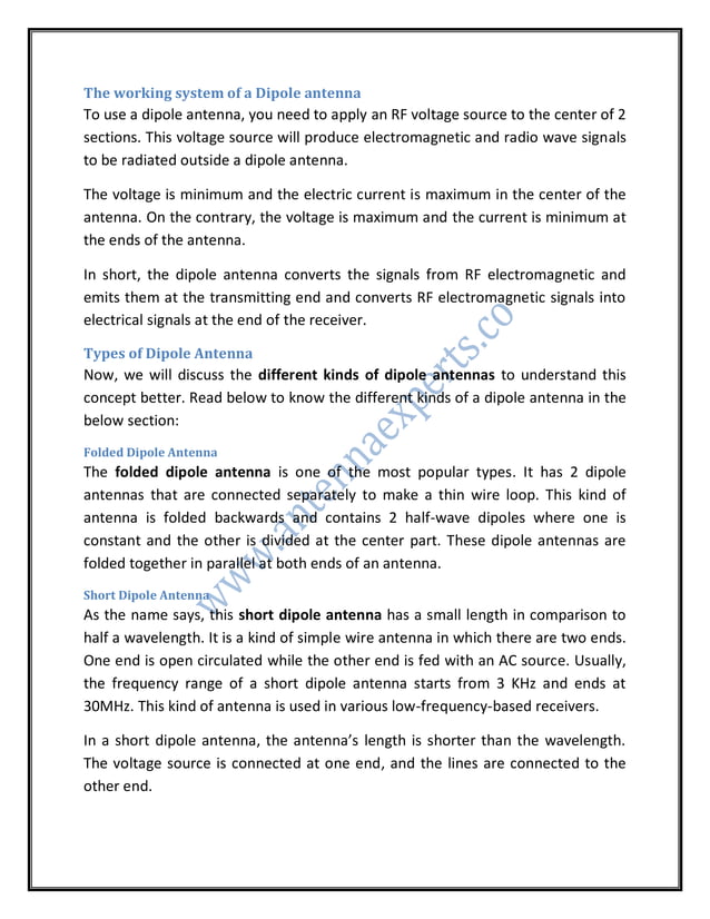 Dipole Antenna Design, Working, and Types.pdf