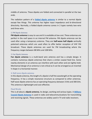 Dipole Antenna Design, Working, Application, and Types (1).pdf