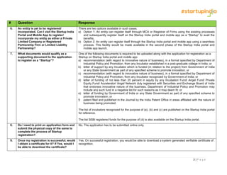 DIPP issues FAQ's on Start-up India Schemes | PDF