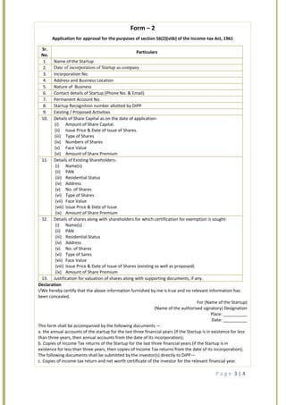 DIPP Circular on Angel Tax | PDF