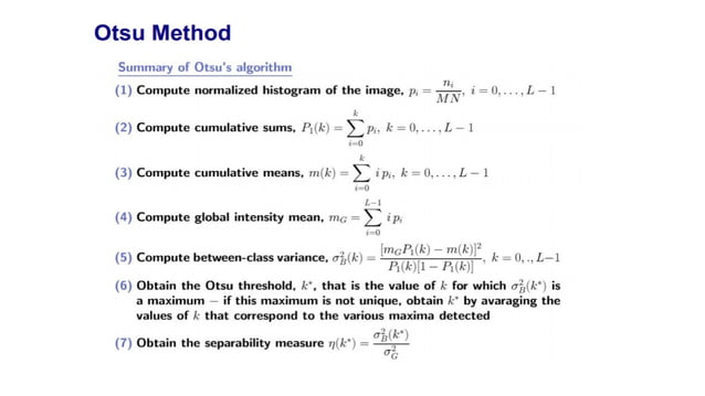 Digital Image Processing Global Thresholding Using Otsu’sMethod | PPTX